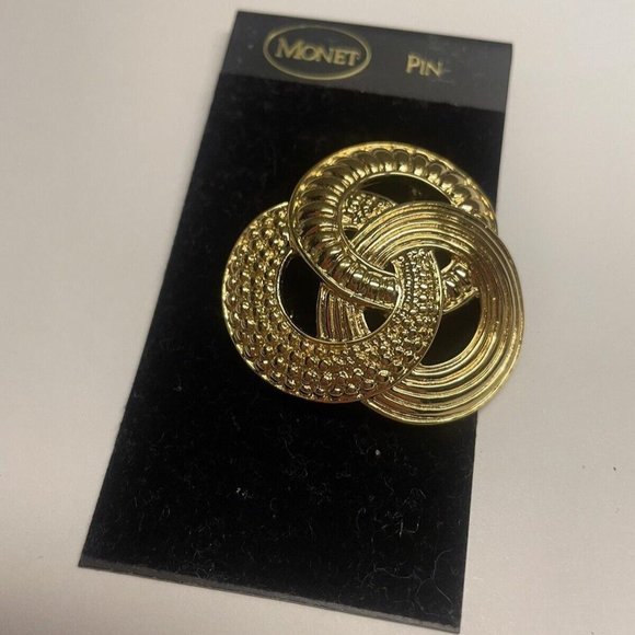 Monet | Jewelry | Signed Monet Brooch Pin Gold Tone Nwt | Poshmark